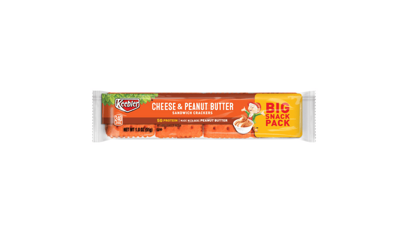 Keebler Big Snack Pack Cheese & Peanut Butter Sandwich Crackers 1.8oz ...